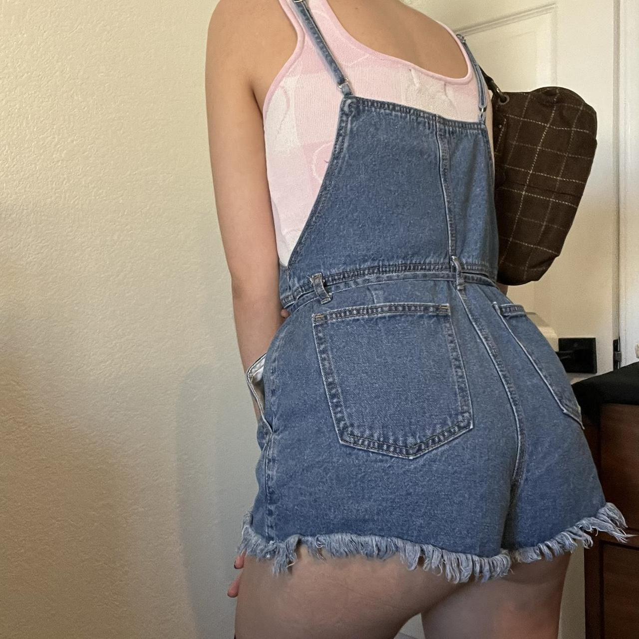 Really cute forever 21 romper denim romper overalls... - Depop