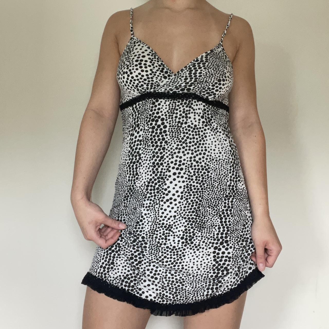 Cute patterned slip dress size S - Depop
