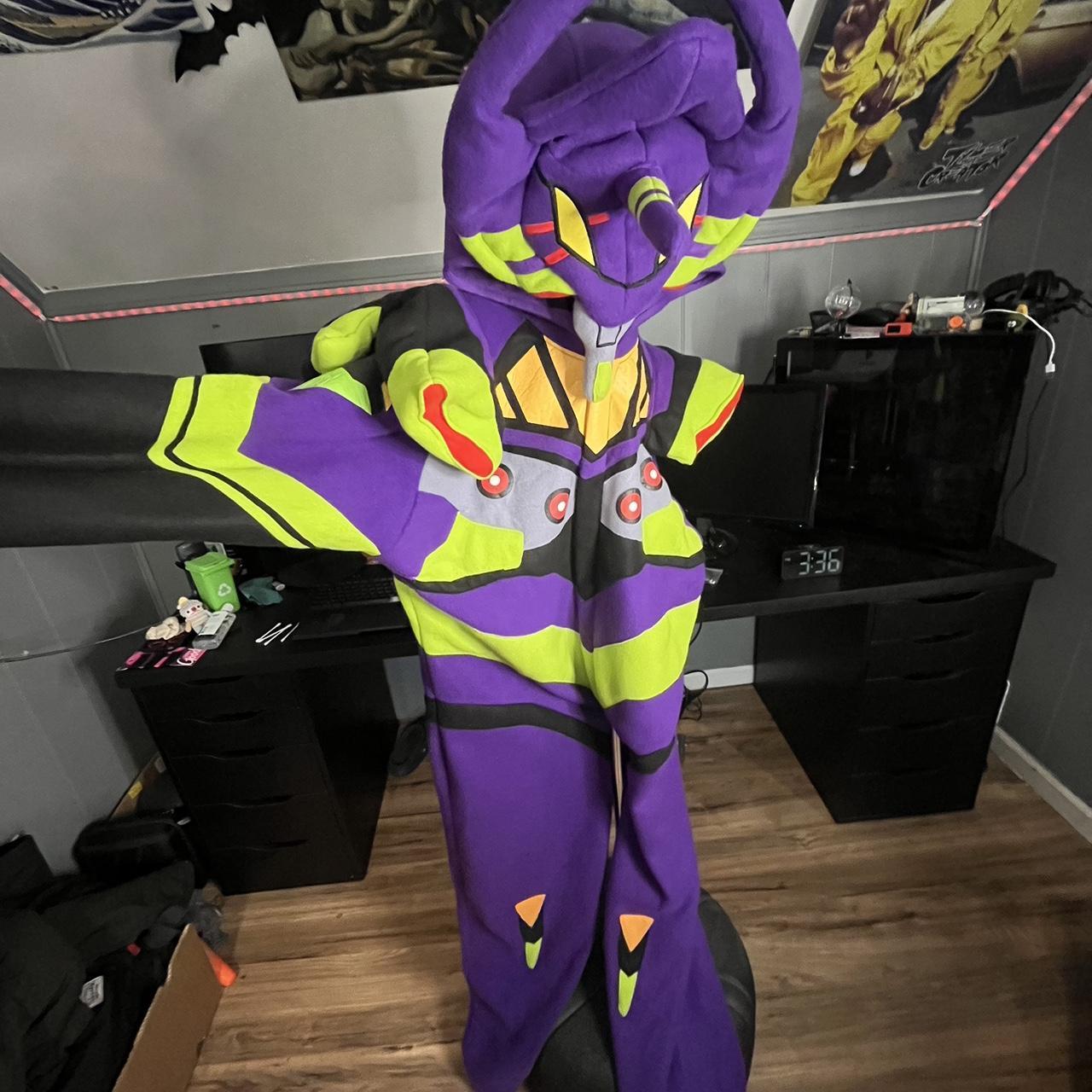 evangelion(purple) number 1 onesie size medium worn... - Depop
