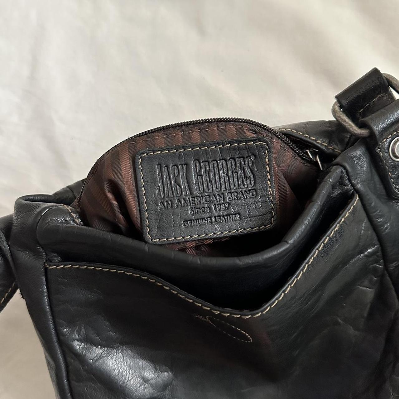 Jack Georges black genuine leather shoulder... - Depop