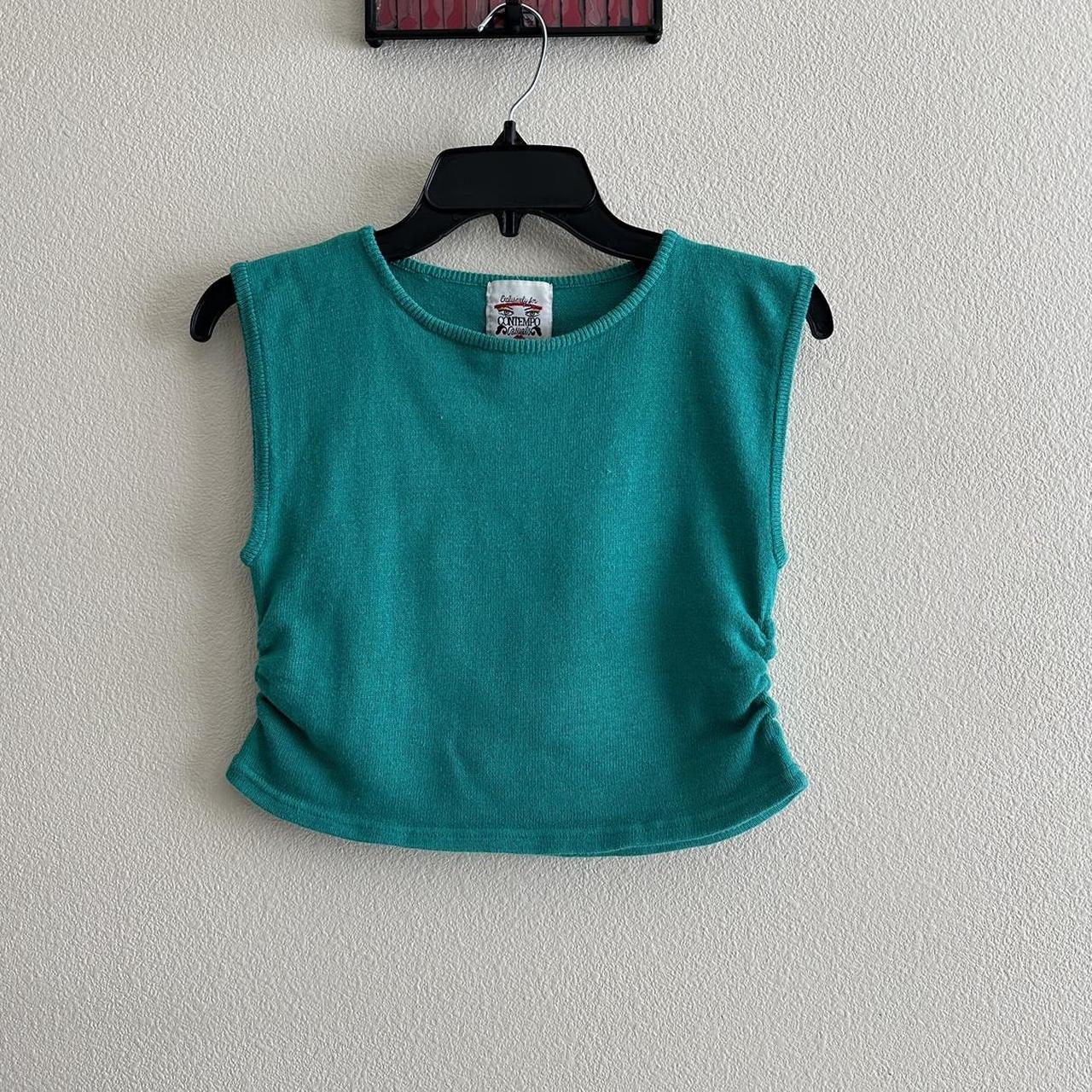 vintage Contempo Casuals aqua blue knit vest... - Depop