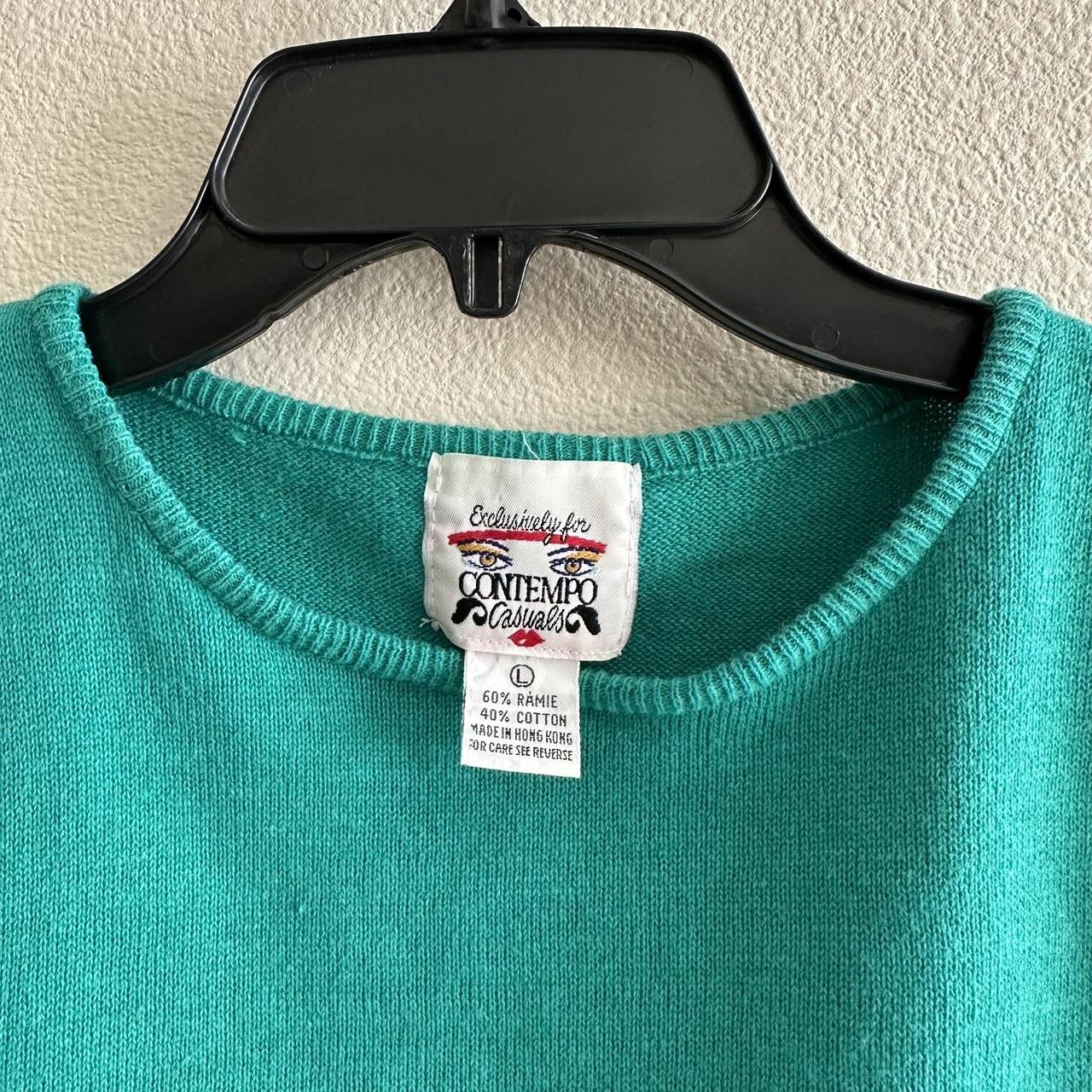 vintage Contempo Casuals aqua blue knit vest... - Depop