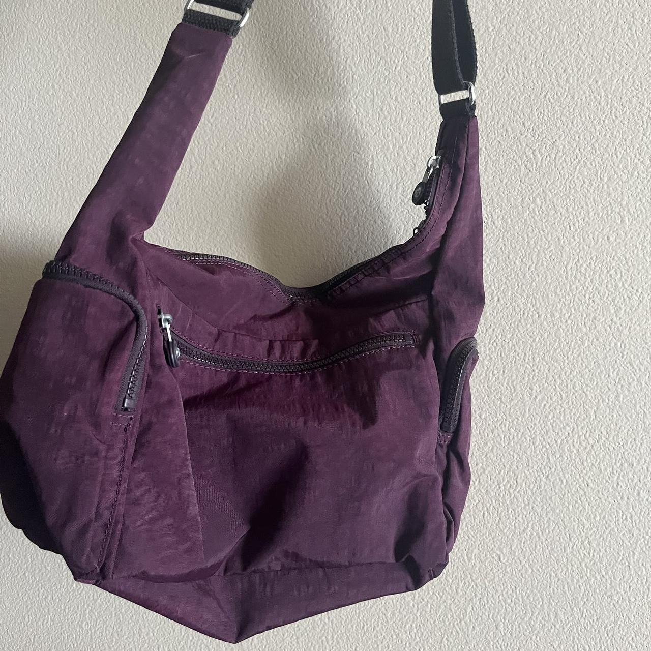 purple kipling shoulder bag with adjustable straps... - Depop