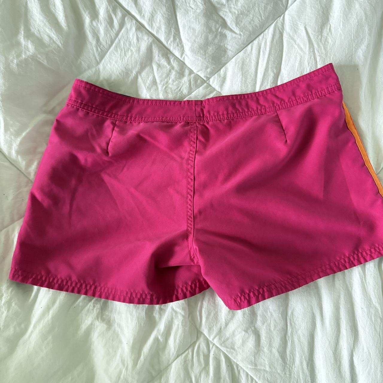 Pink and orange floral reversible shorts #beachcore... | Depop