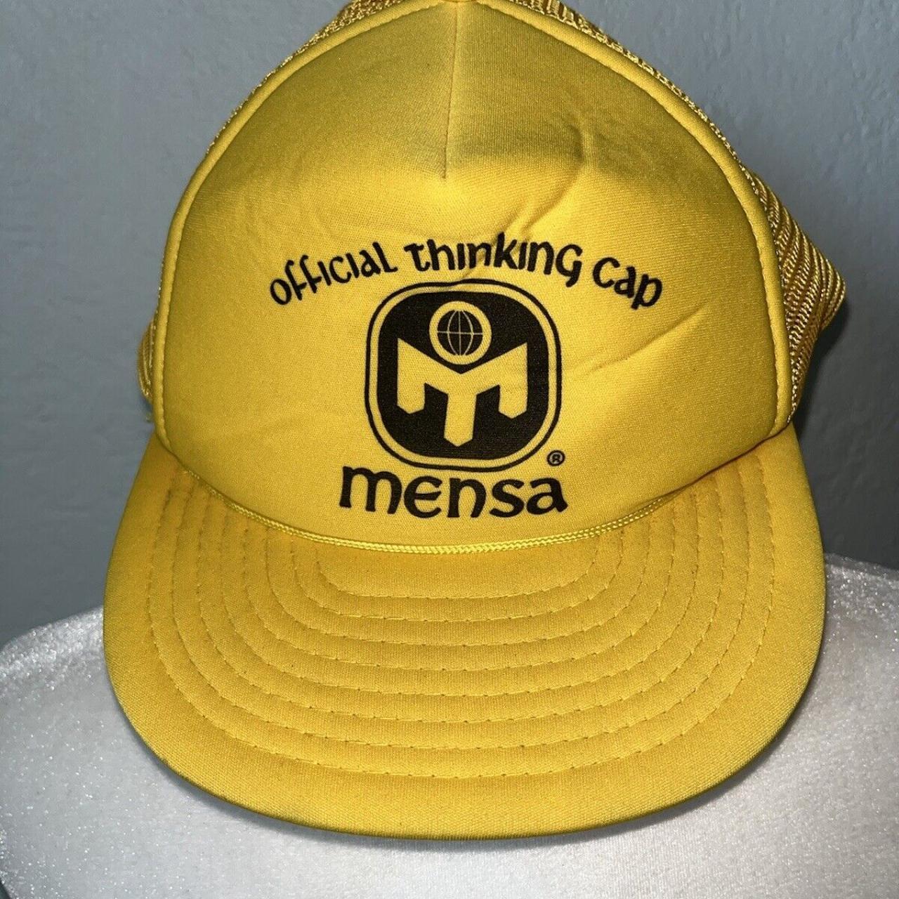 VINTAGE MENSA IQ GIFTED GENIUS TRUCKER HAT CAP... - Depop
