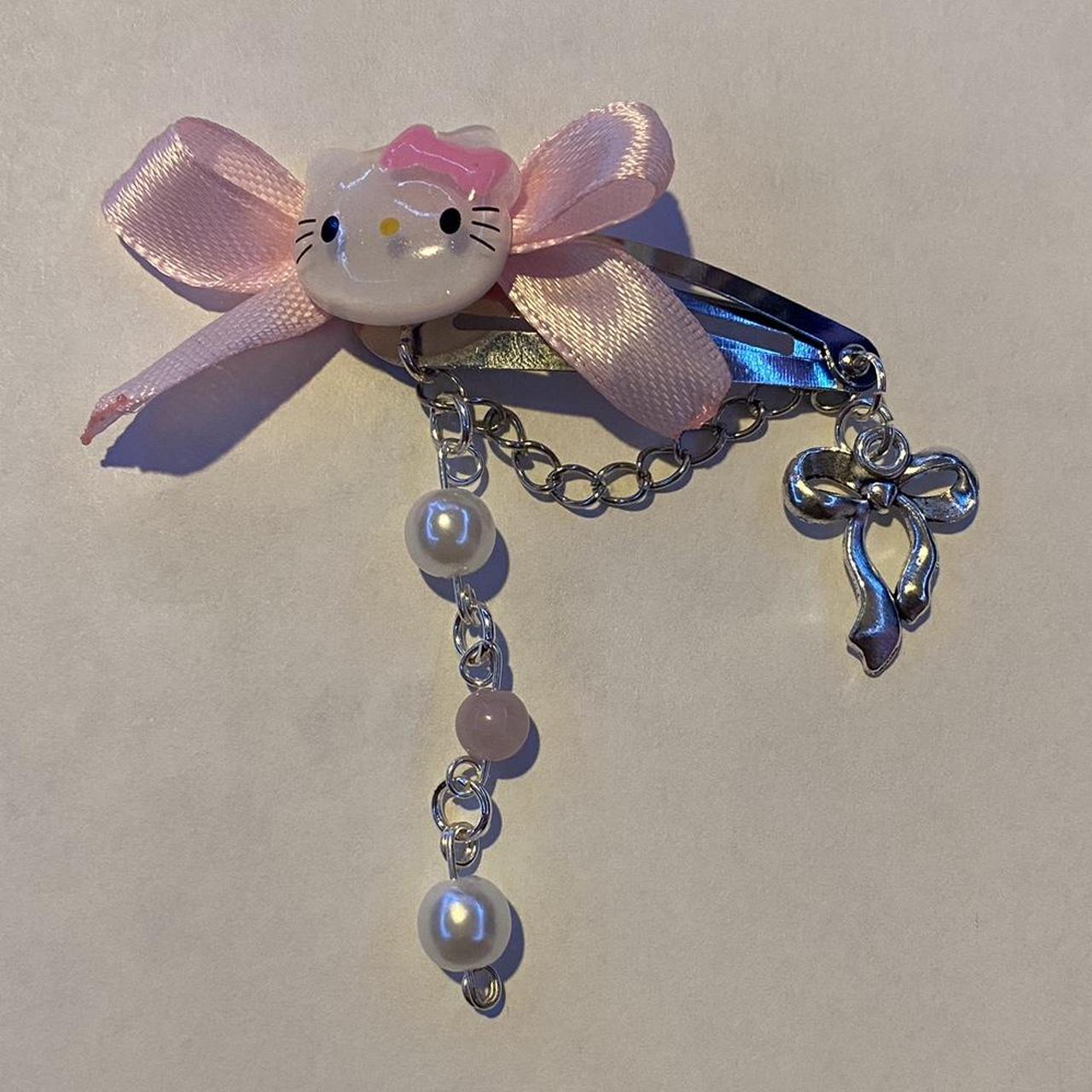 pink hello kitty bow hair clip -this listing is for... - Depop