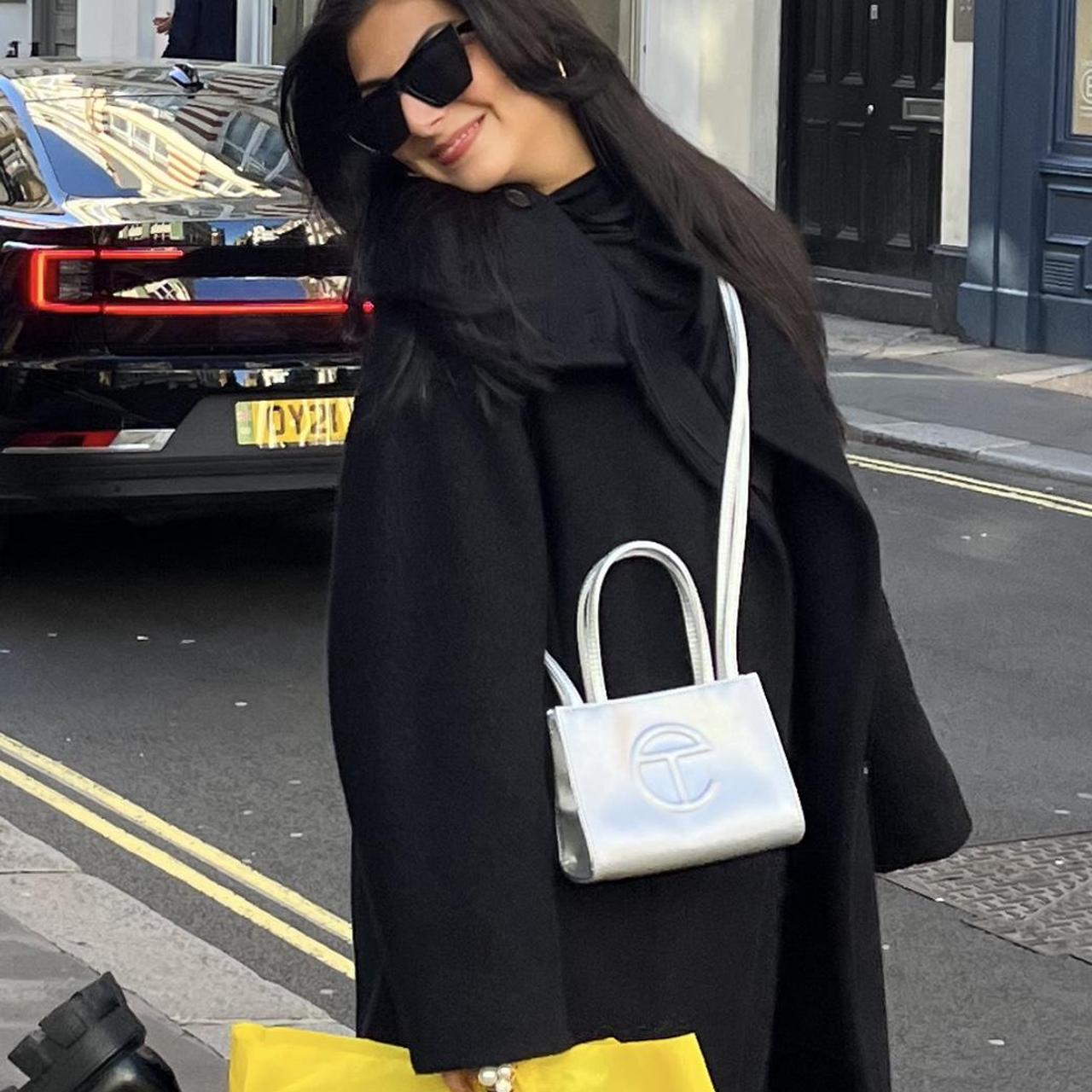 TELFAR mini silver crossbody Worn a few times in... - Depop