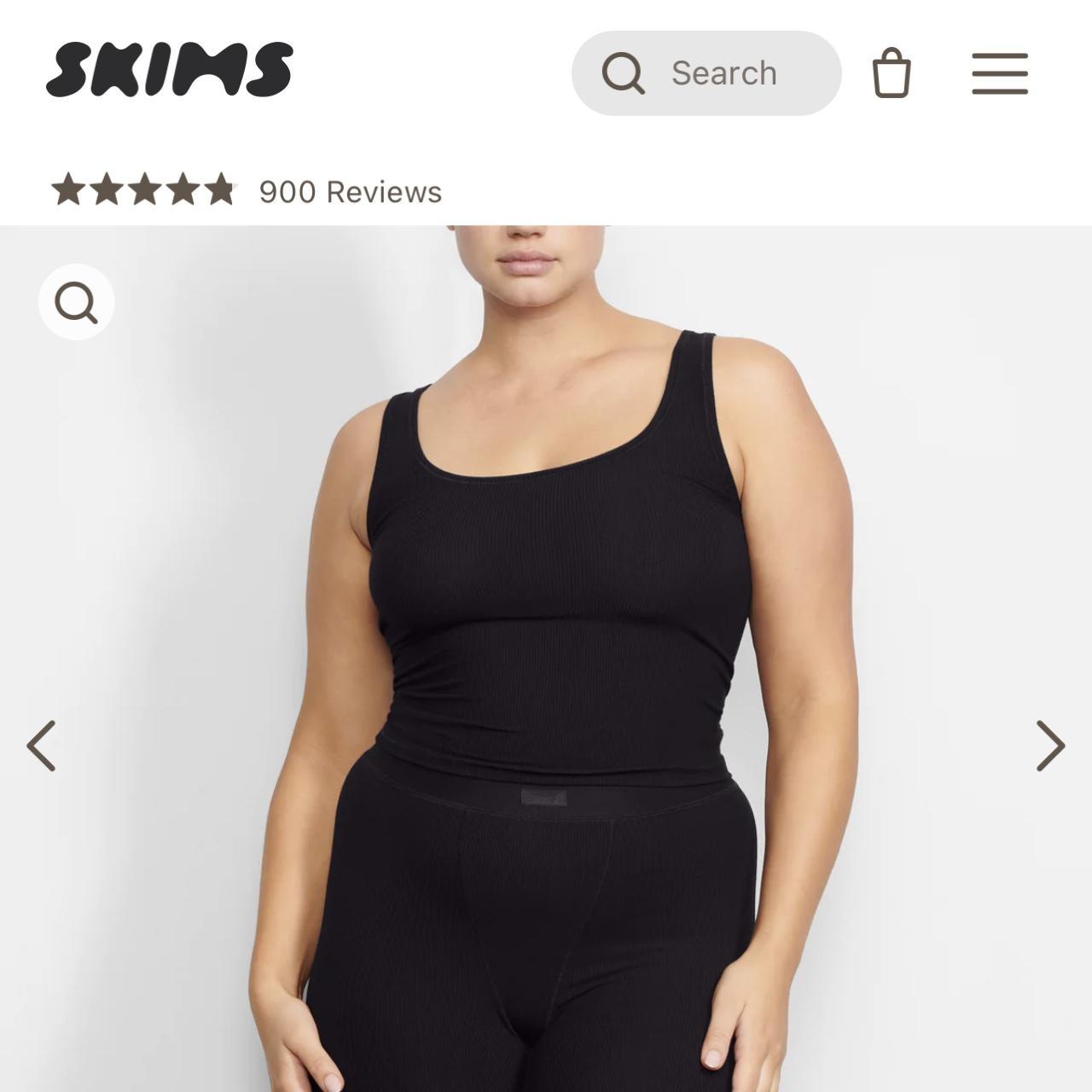 Skims Women's Black Vest | Depop