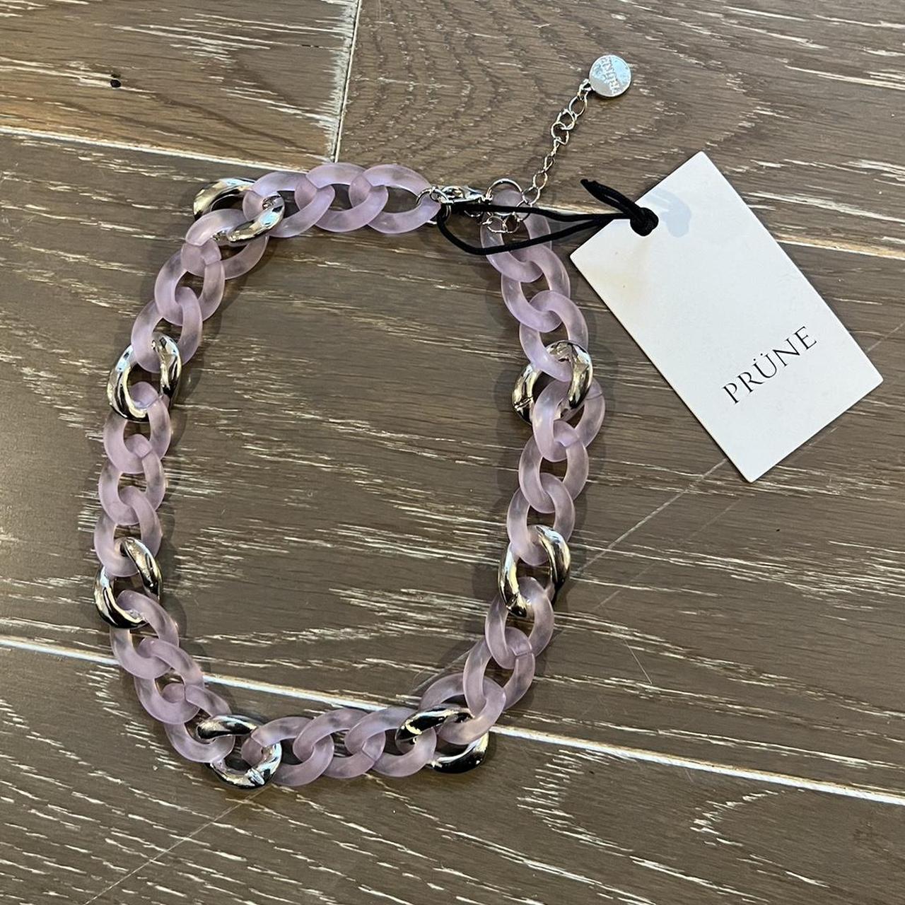 Beautiful lilac and Sterling silver/metal chunky... | Depop