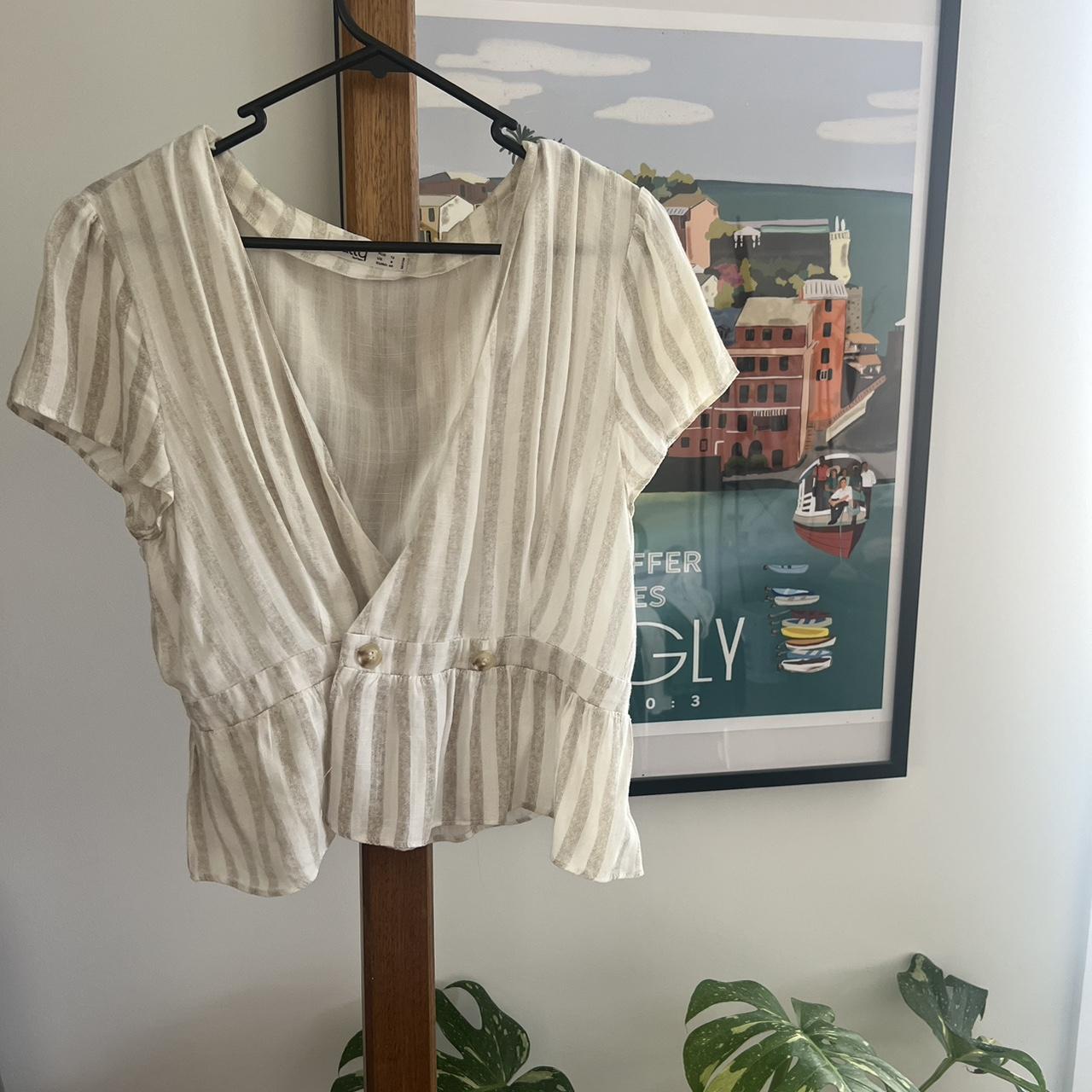 ALLY cross over top Light and linen. Perfect for... - Depop