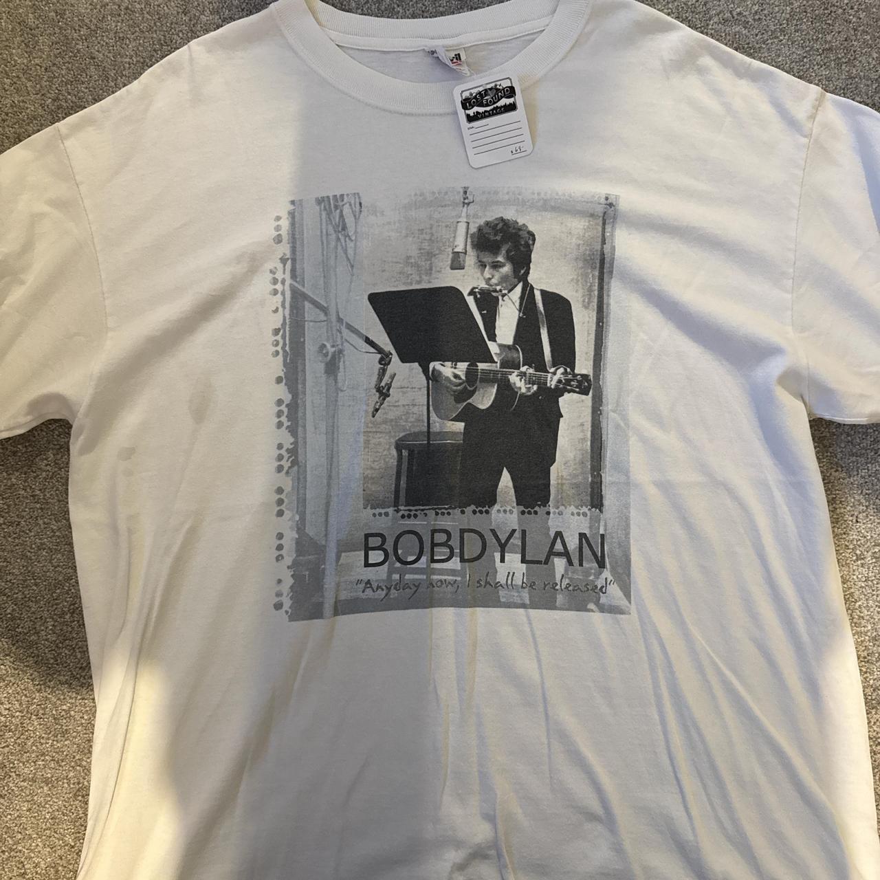Vintage Bob Dylan Shirt White Bob Dylan T-shirt... - Depop