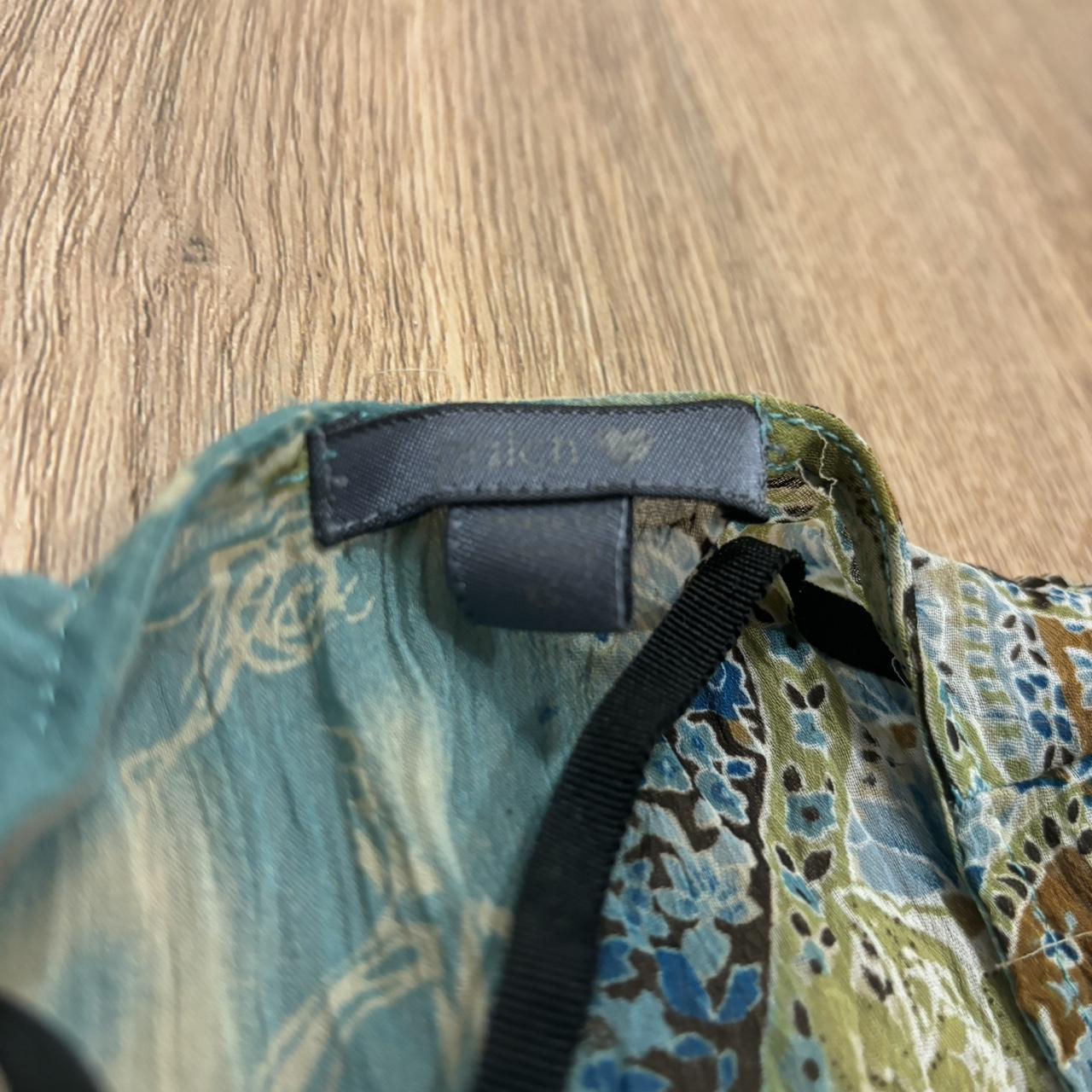 Green,blue and brown boho tie-up blouse Tag us... - Depop