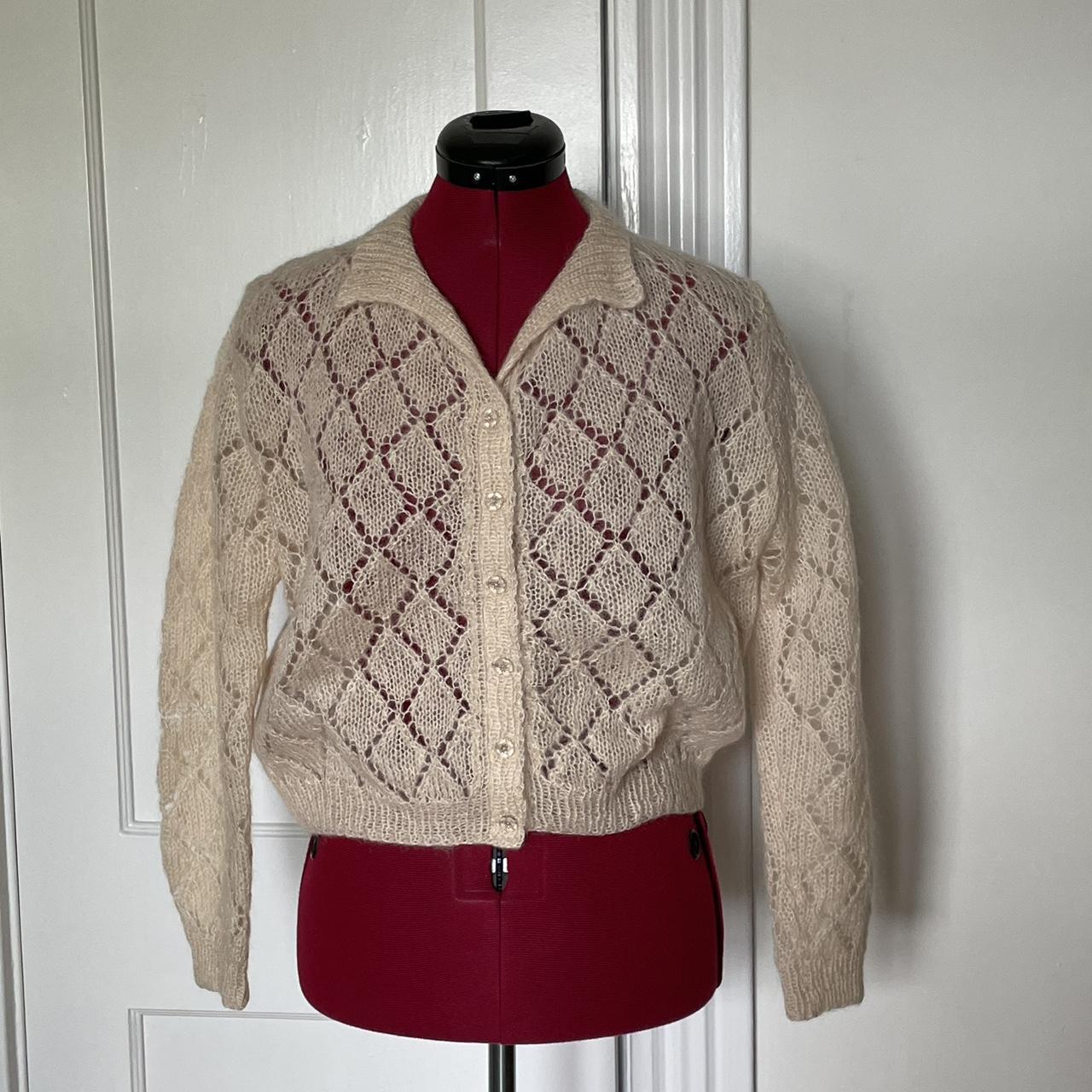 Vintage wool cardigan. Sweet cropped look. Perfect... - Depop