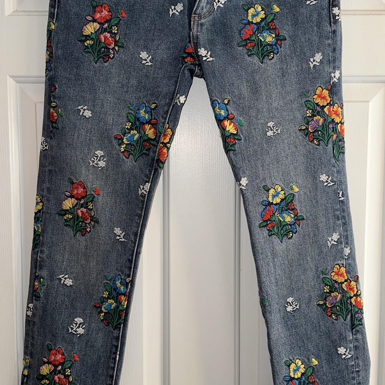 Kith Embroidered Varick Indigo Denim Jeans Size 28... | Depop