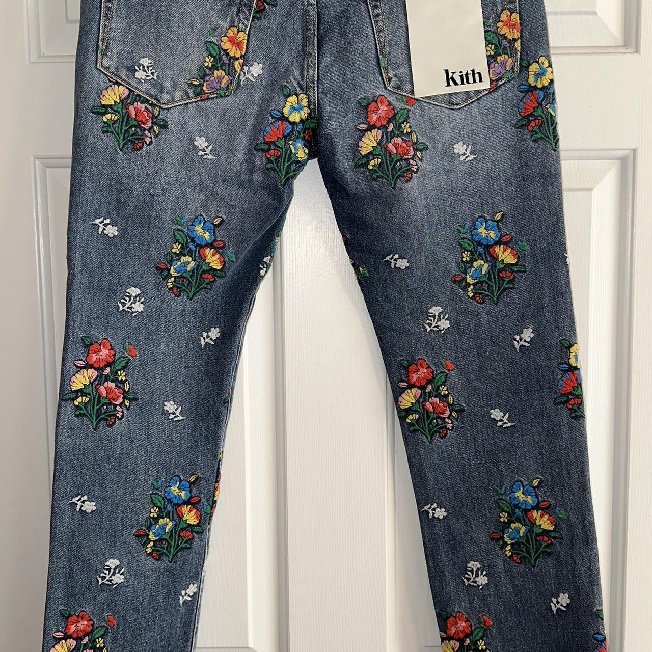 Kith Embroidered Varick Indigo Denim Jeans Size 28... | Depop
