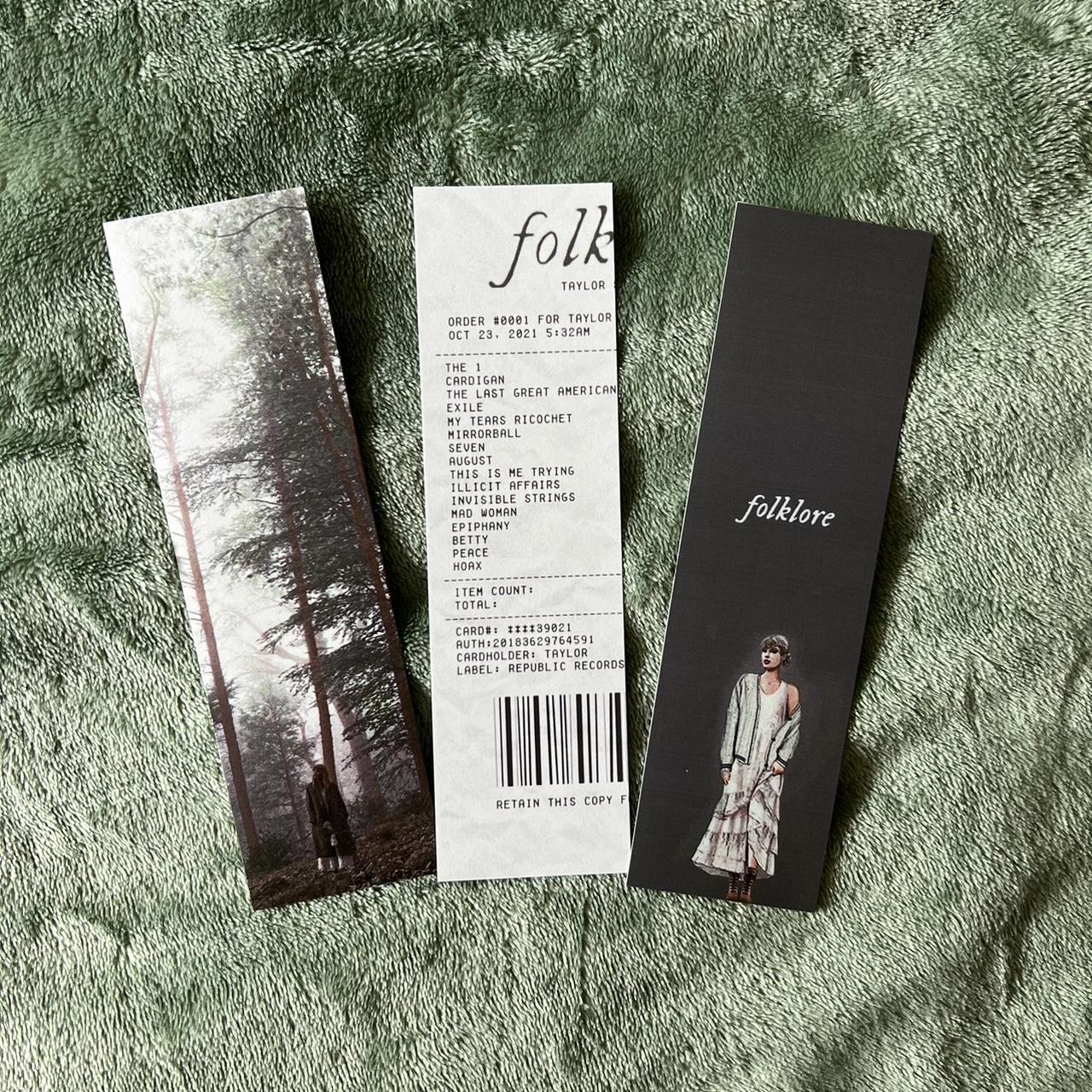 taylor swift folklore themed bookmark... - Depop