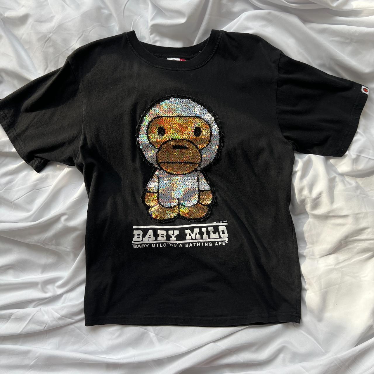 Baby Milo Sequin Graphic Tee -- size L, but more... - Depop