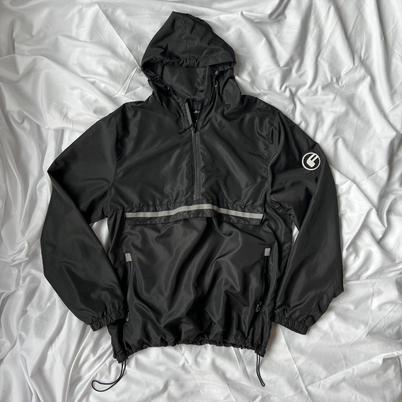 Black Oversized Hooded Windbreaker — size L — a... - Depop