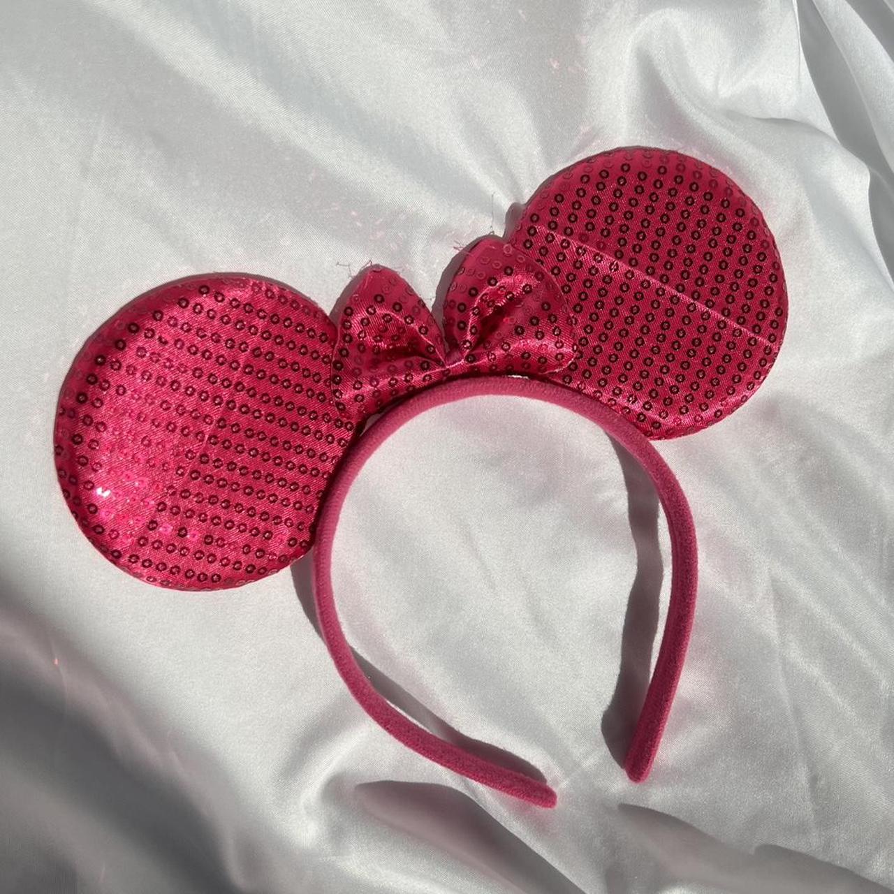 Hot Pink Sparkly Sequin Basic Mickey Minnie Ears —... - Depop
