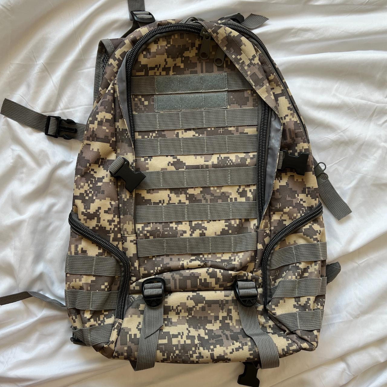 Large Light Camo Army Style Backpack -- shipping is... - Depop