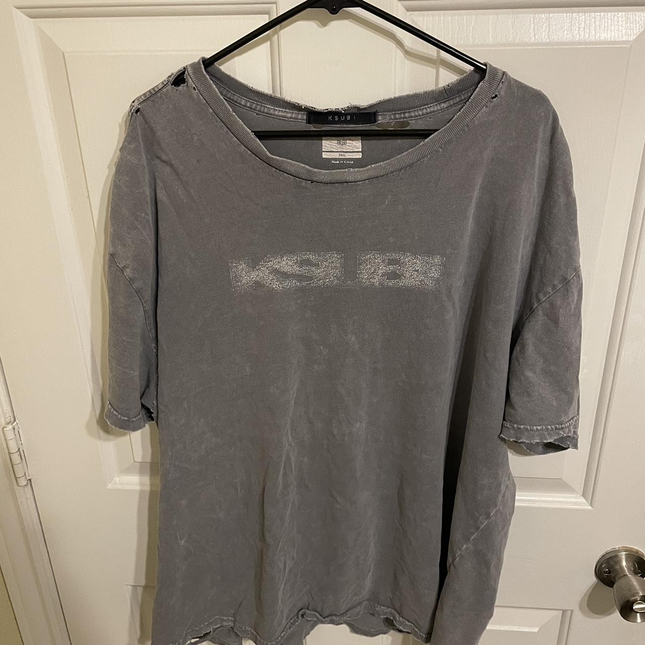 Ksubi pre-distressed tee, grey color 2XL #Ksubi... - Depop