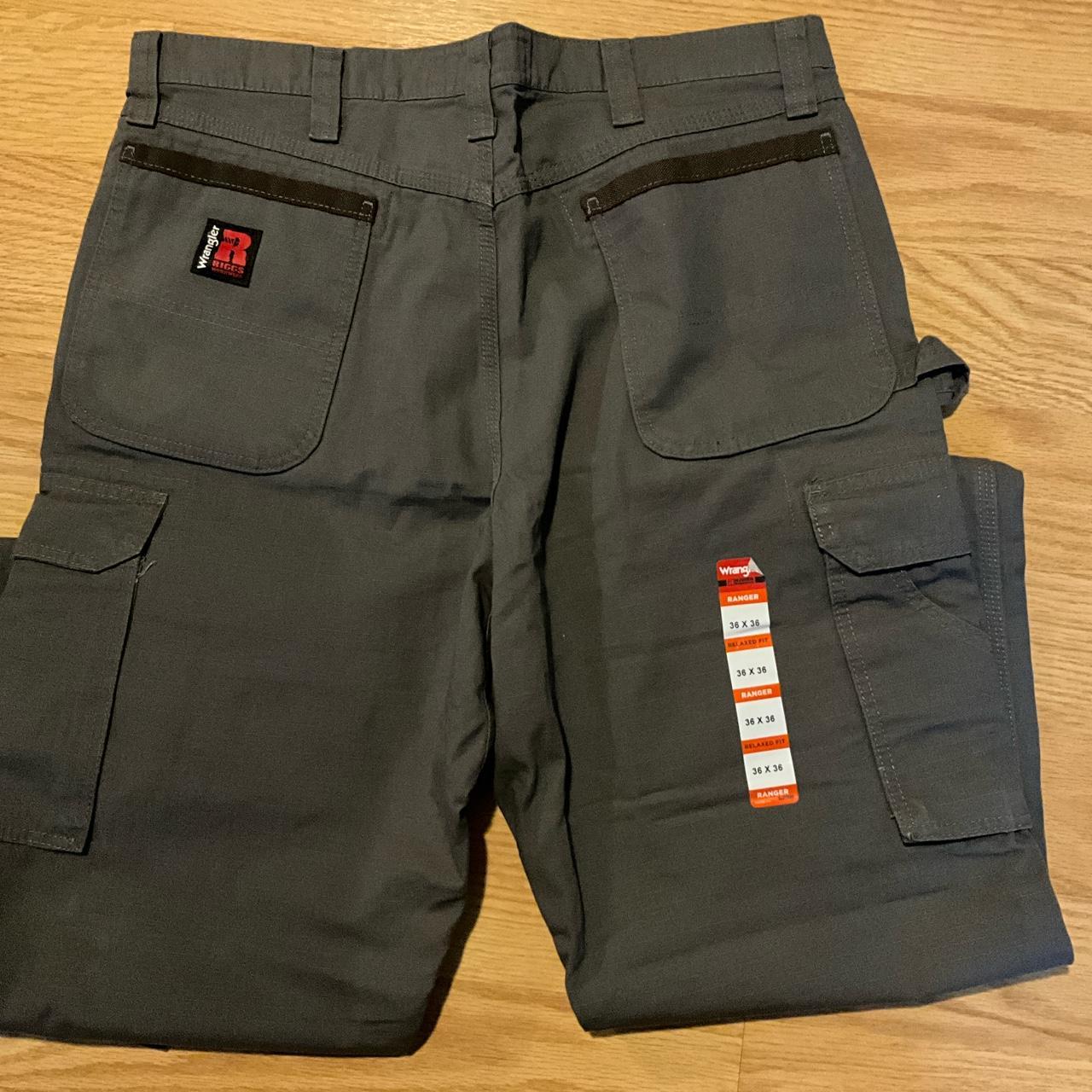 Grey Riggs Wrangler double knee Cargos BRAND NEW... - Depop