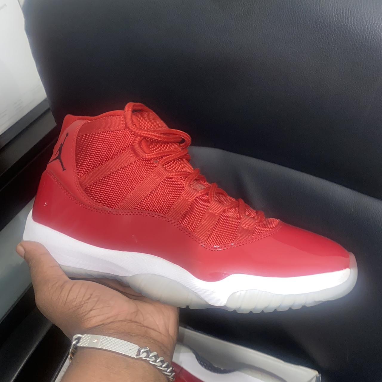 Jordan Men's Red Trainers | Depop