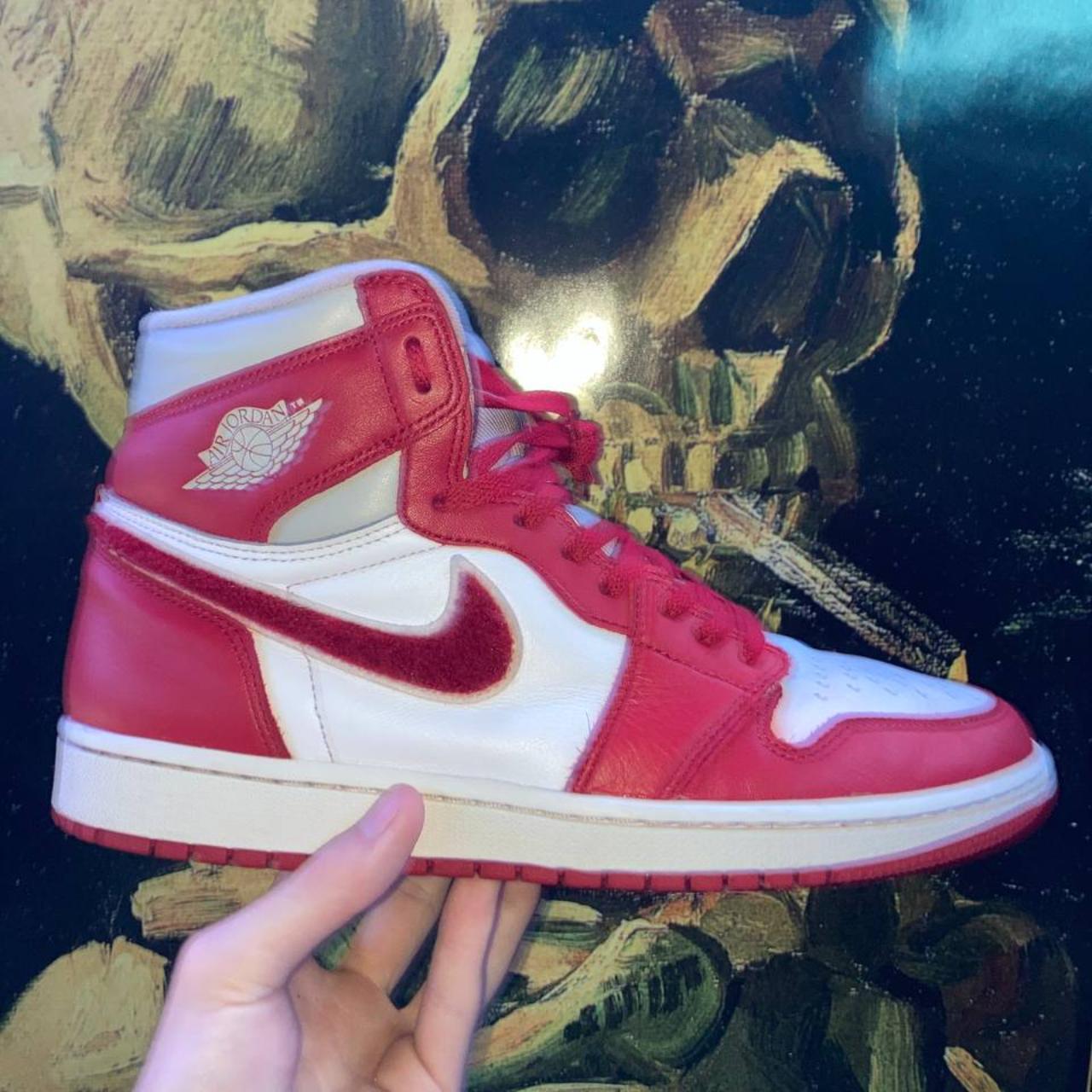 Jordan Men's Red Trainers | Depop