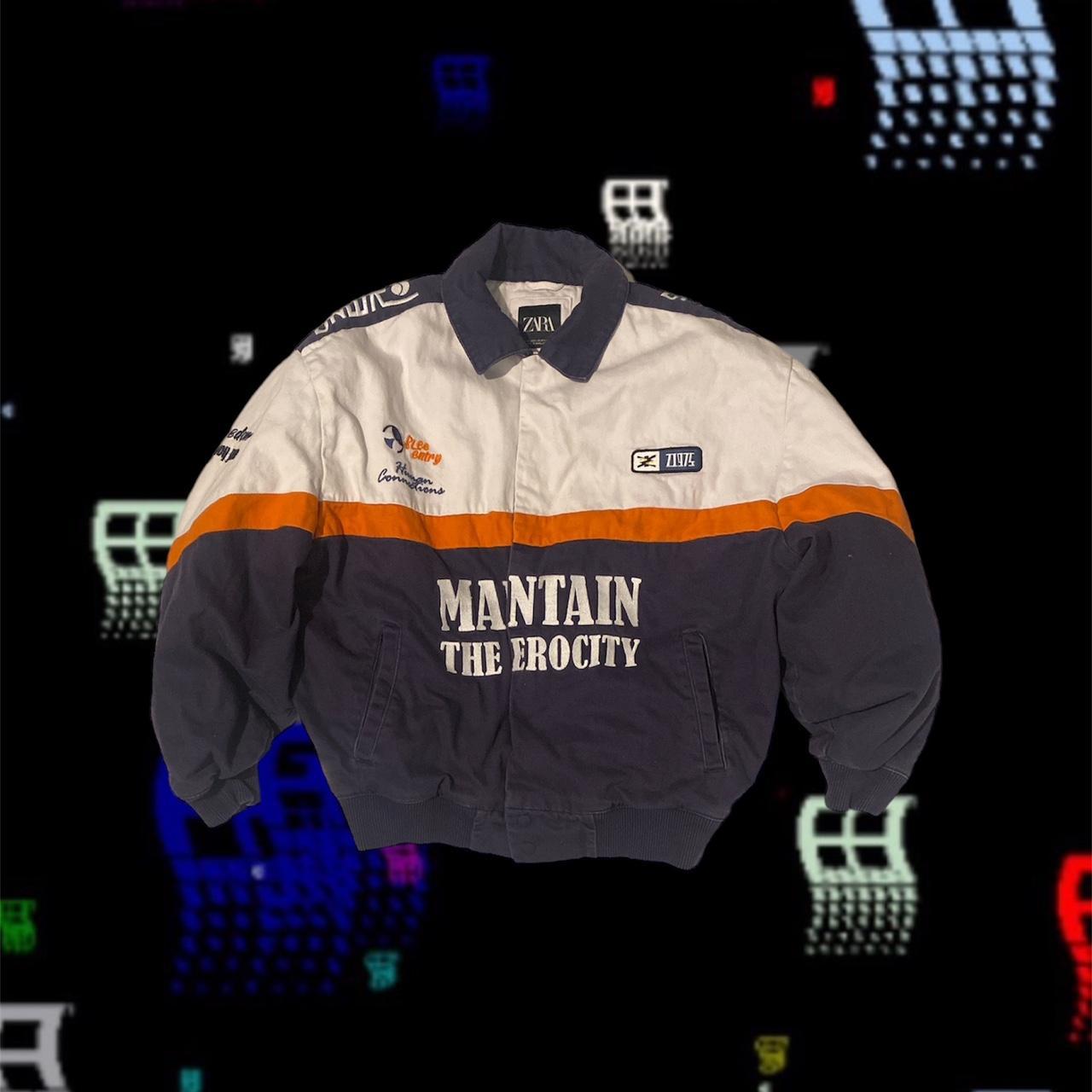 Zara racing jacket Size L #swag #y2k #zara #depop... - Depop