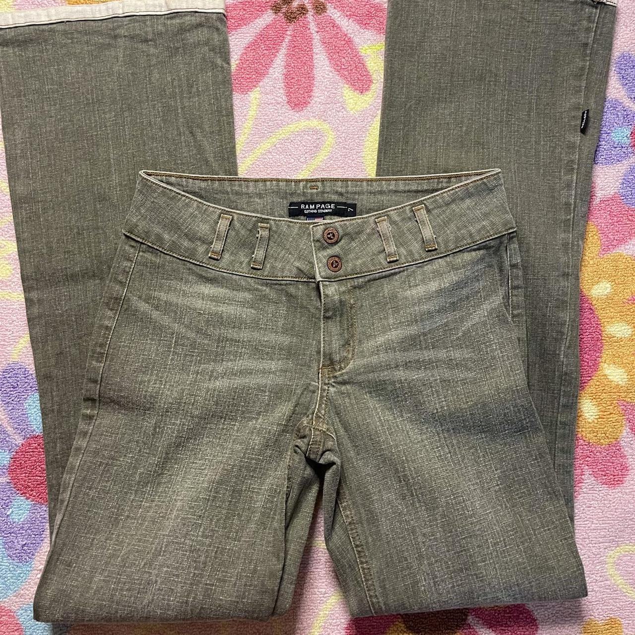Insane grey flared Rampage y2k flared jeans Size... - Depop