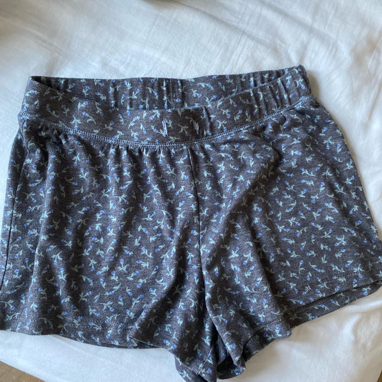 Cute soft flowered pajamas shorts🪻 Size small No... - Depop