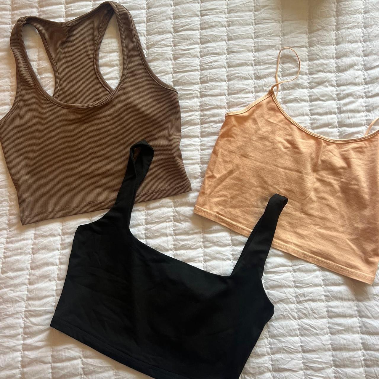3 tank top combo Brown and black are from shein... | Depop