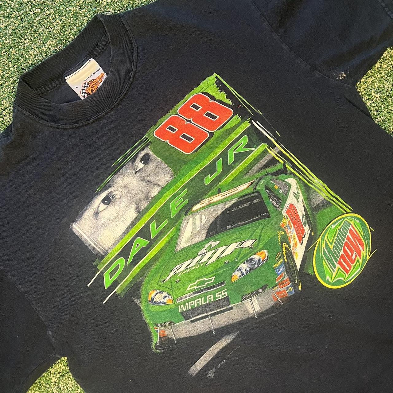 Dale Jr 88 Car T-Shirt Tag Large Bleach stain on pit - Depop