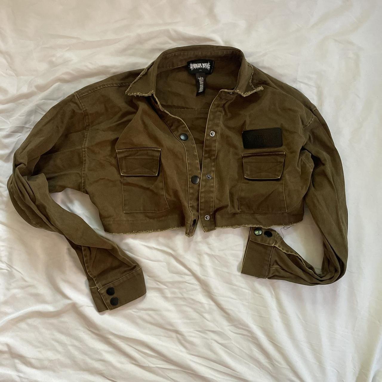 Camo green cropped jacket. Perfect for going out and... - Depop