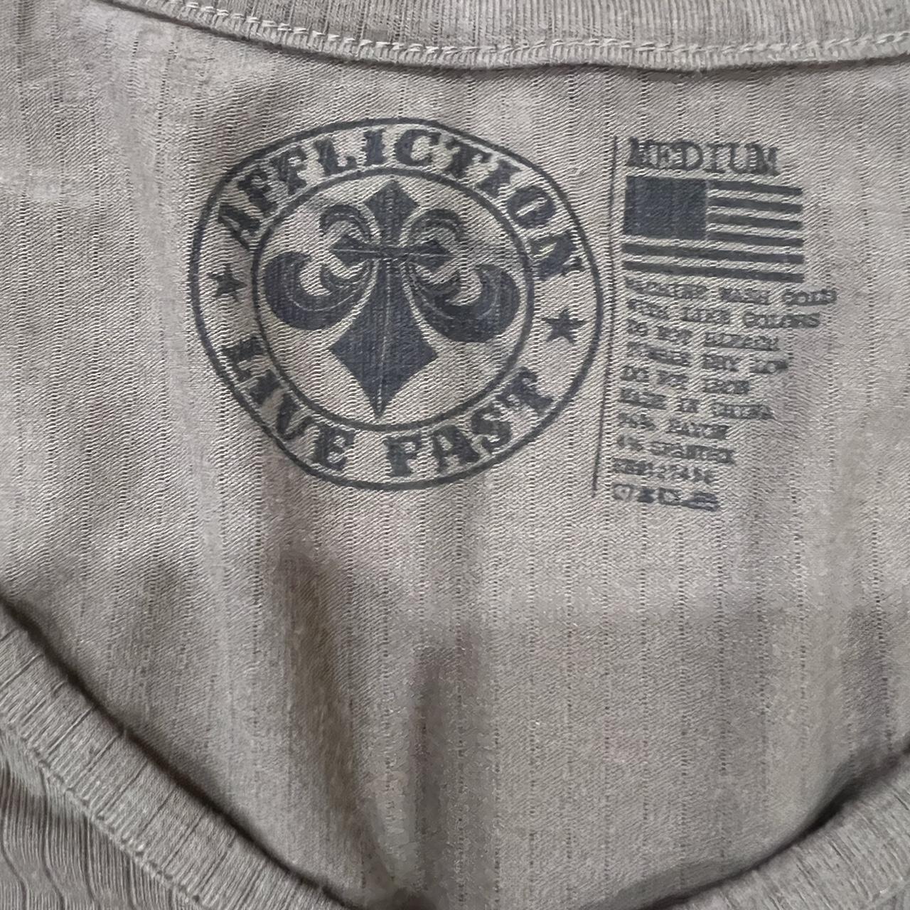 Affliction Top Womens Rhinestone Cross Wings Long... - Depop