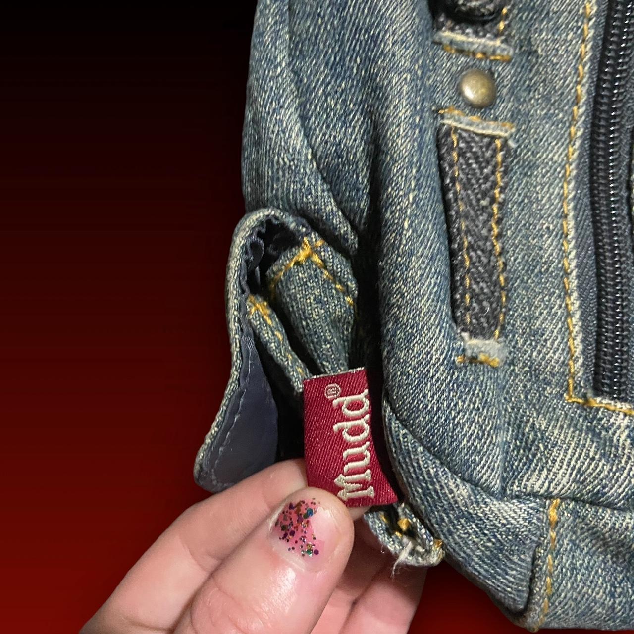 Mudd denim shoulder bag with zipper pockets... - Depop
