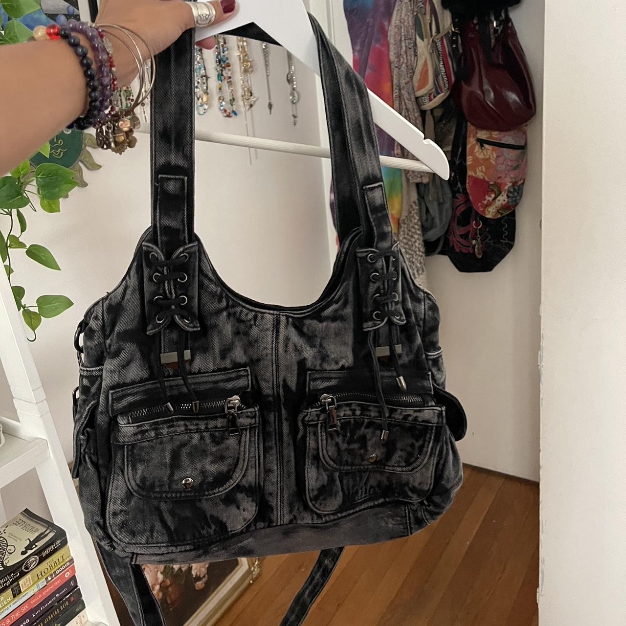 Black denim bag 🖤 comes with adjustable strap,... - Depop