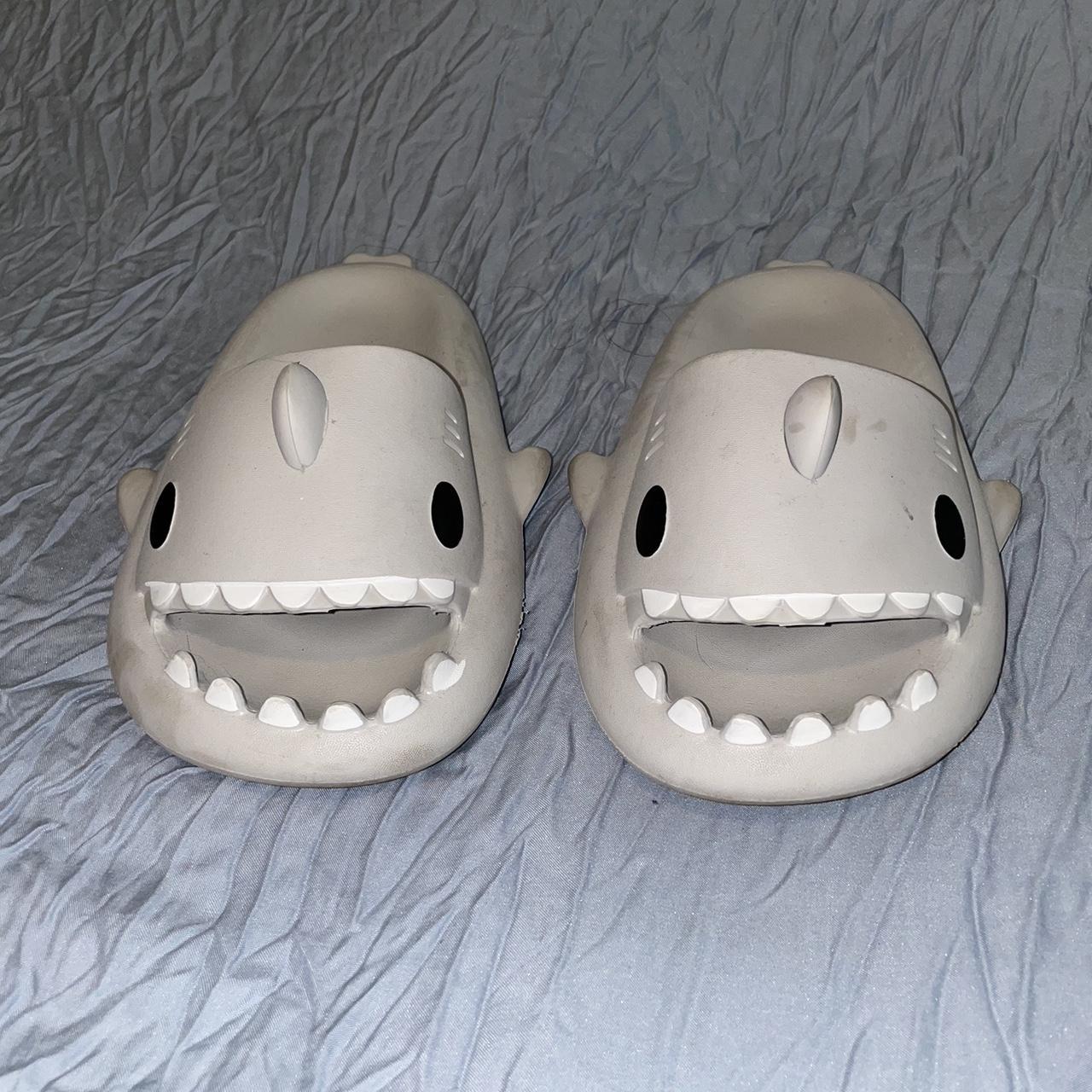 *will clean before shipping* Shark slides size 7ish... - Depop