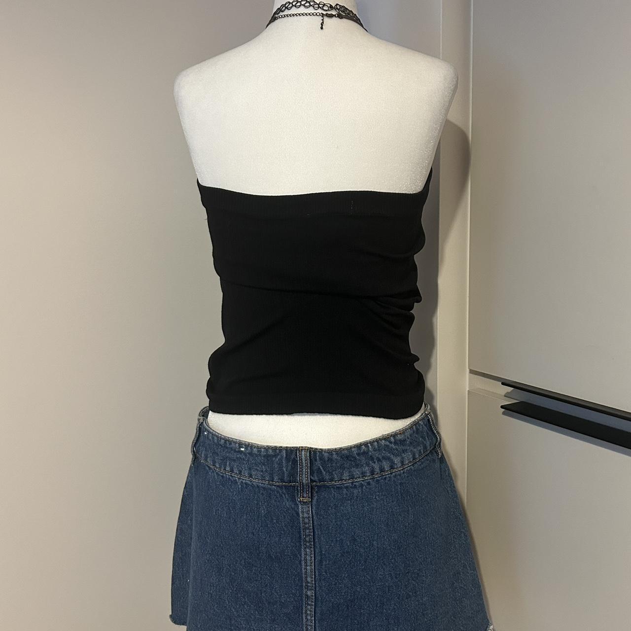 vintage black ribbed tube top brand: jules and... | Depop