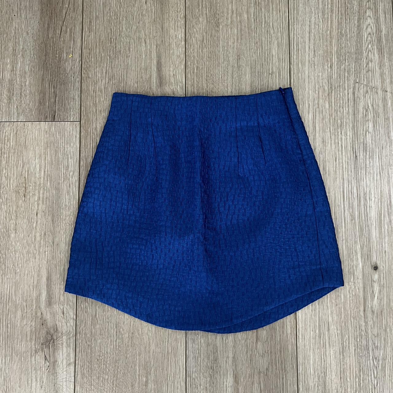 zara deep blue mini skirt message me with any... - Depop