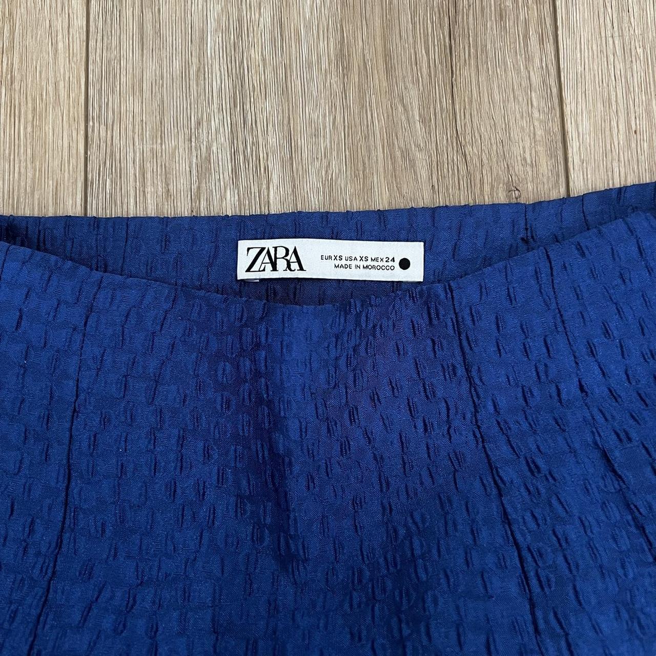 zara deep blue mini skirt message me with any... - Depop