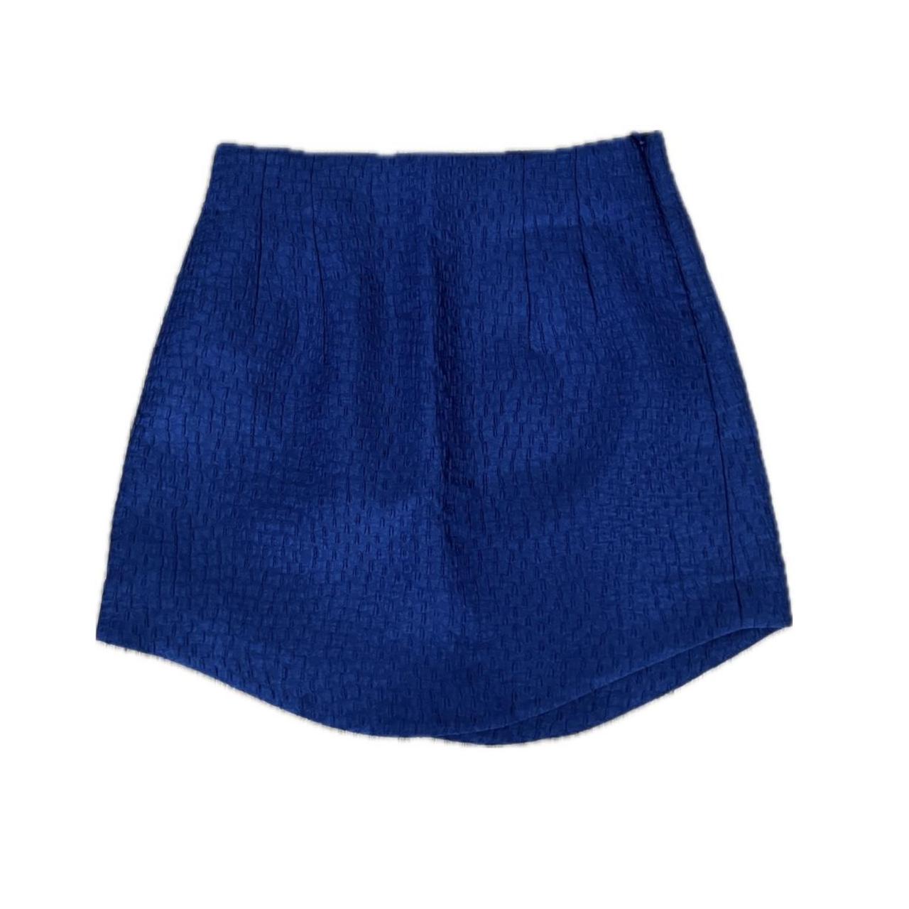 zara deep blue mini skirt message me with any... - Depop