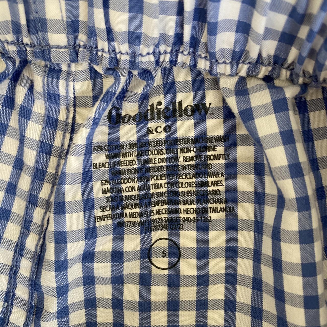 Goodfellow & Co white and blue checkered boxer... - Depop