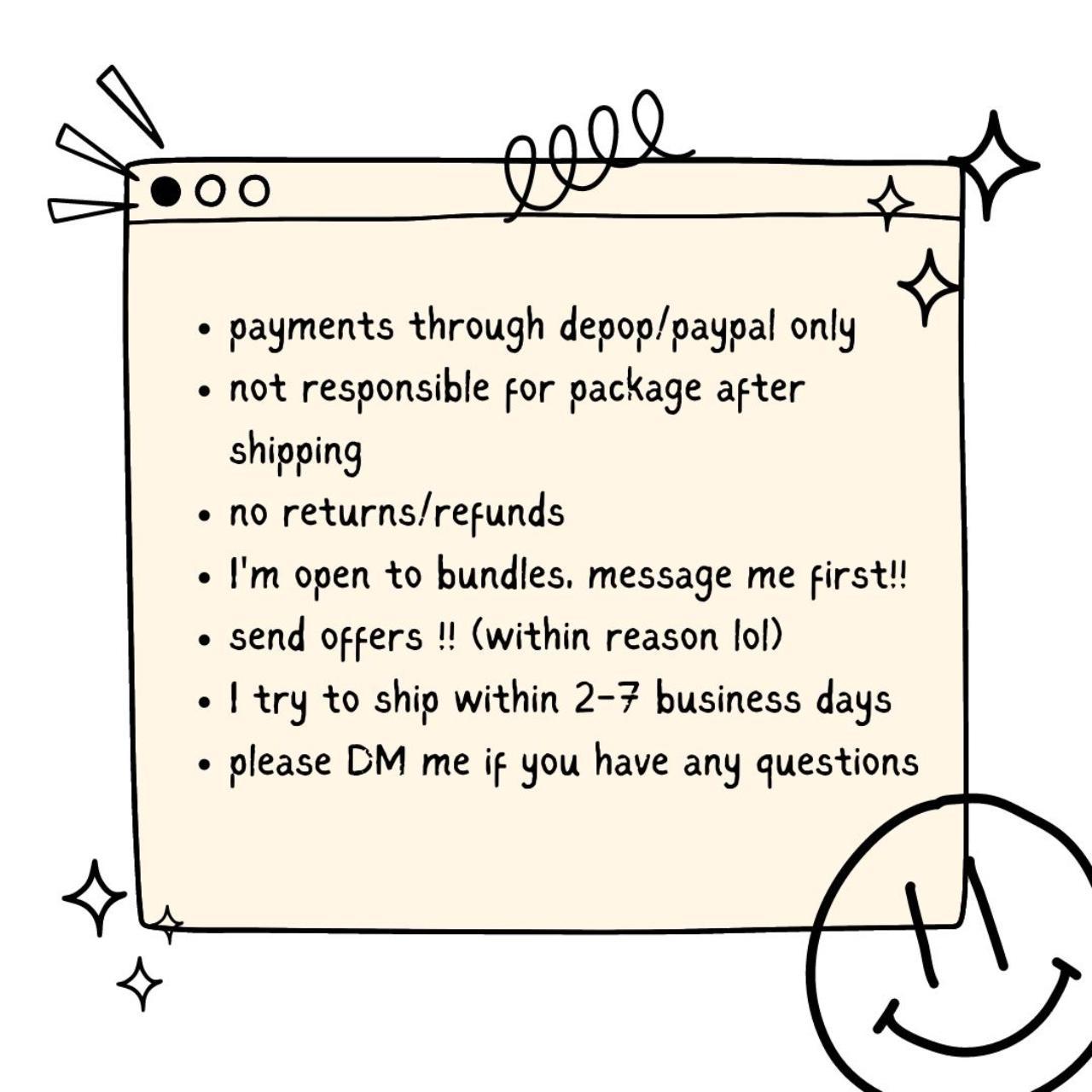 shop policies!! swipe to read