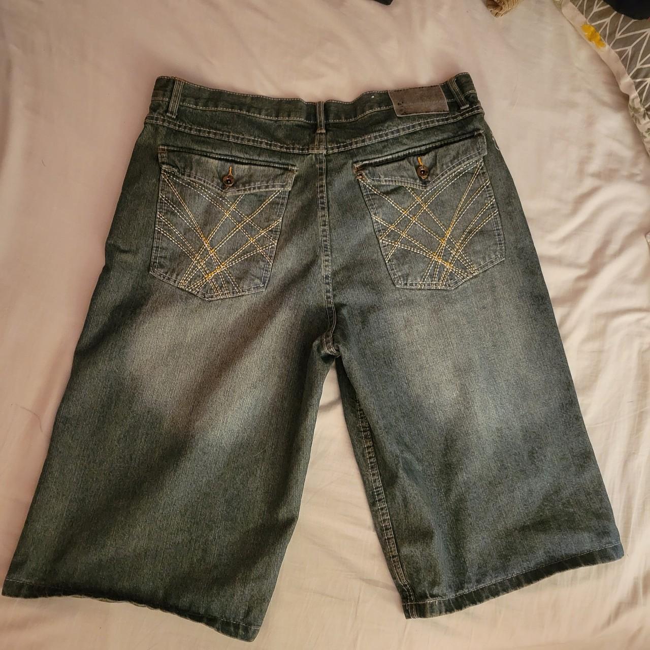 Y2k graphic baggy jorts #2000s #y2k #affliction... - Depop