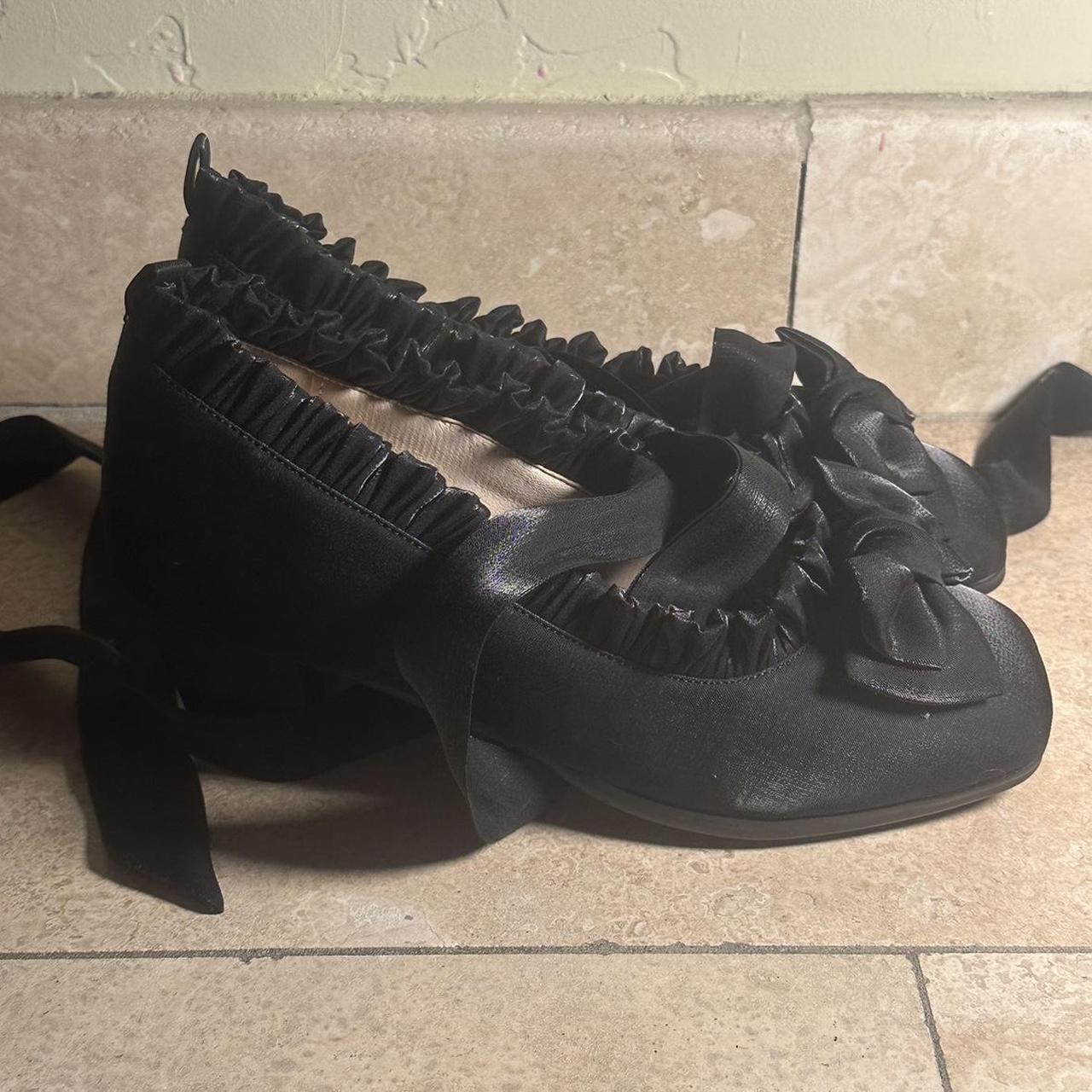 beautiful, never worn satin ballet style heels!... - Depop