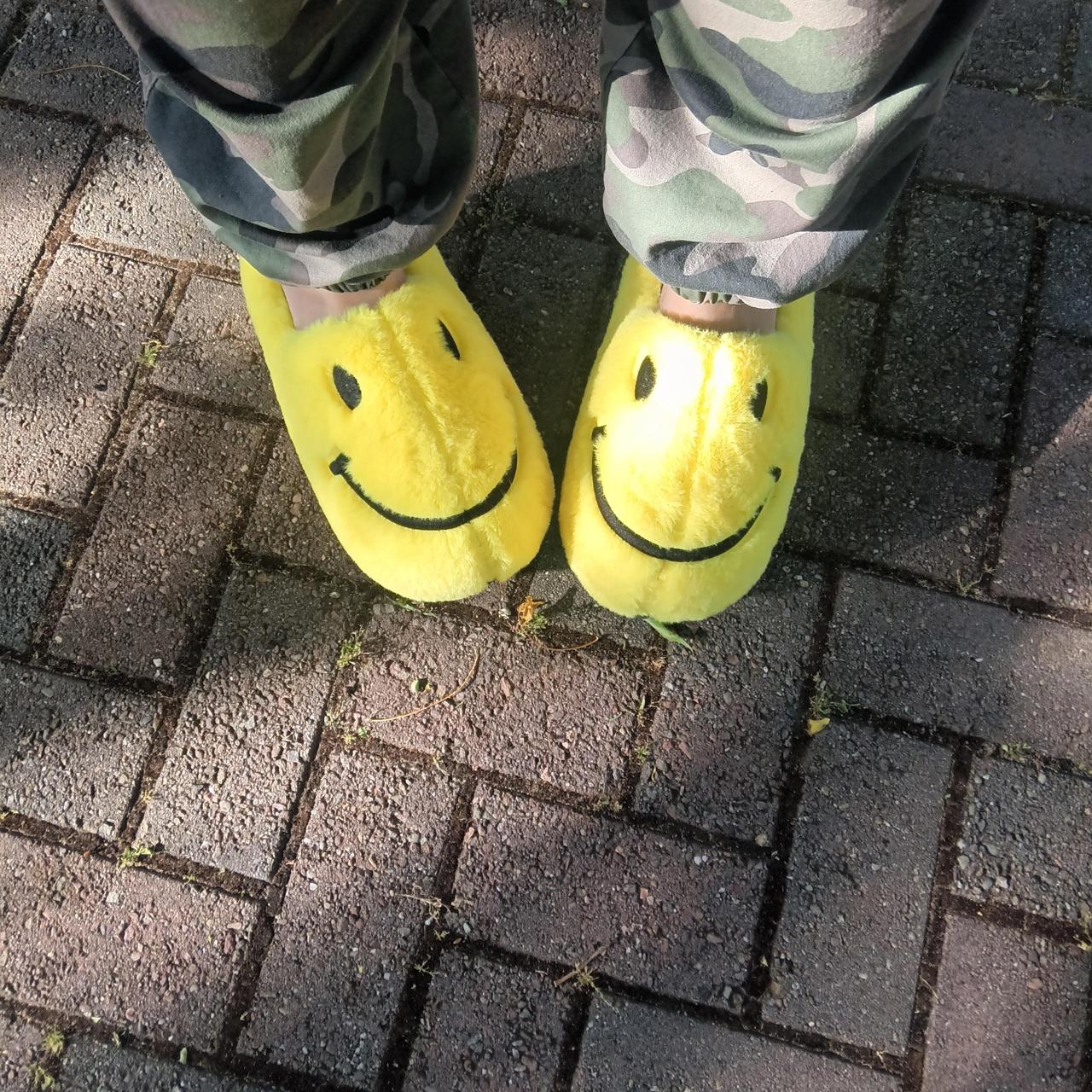 happy cutecore yellow happy face platform clogs... | Depop