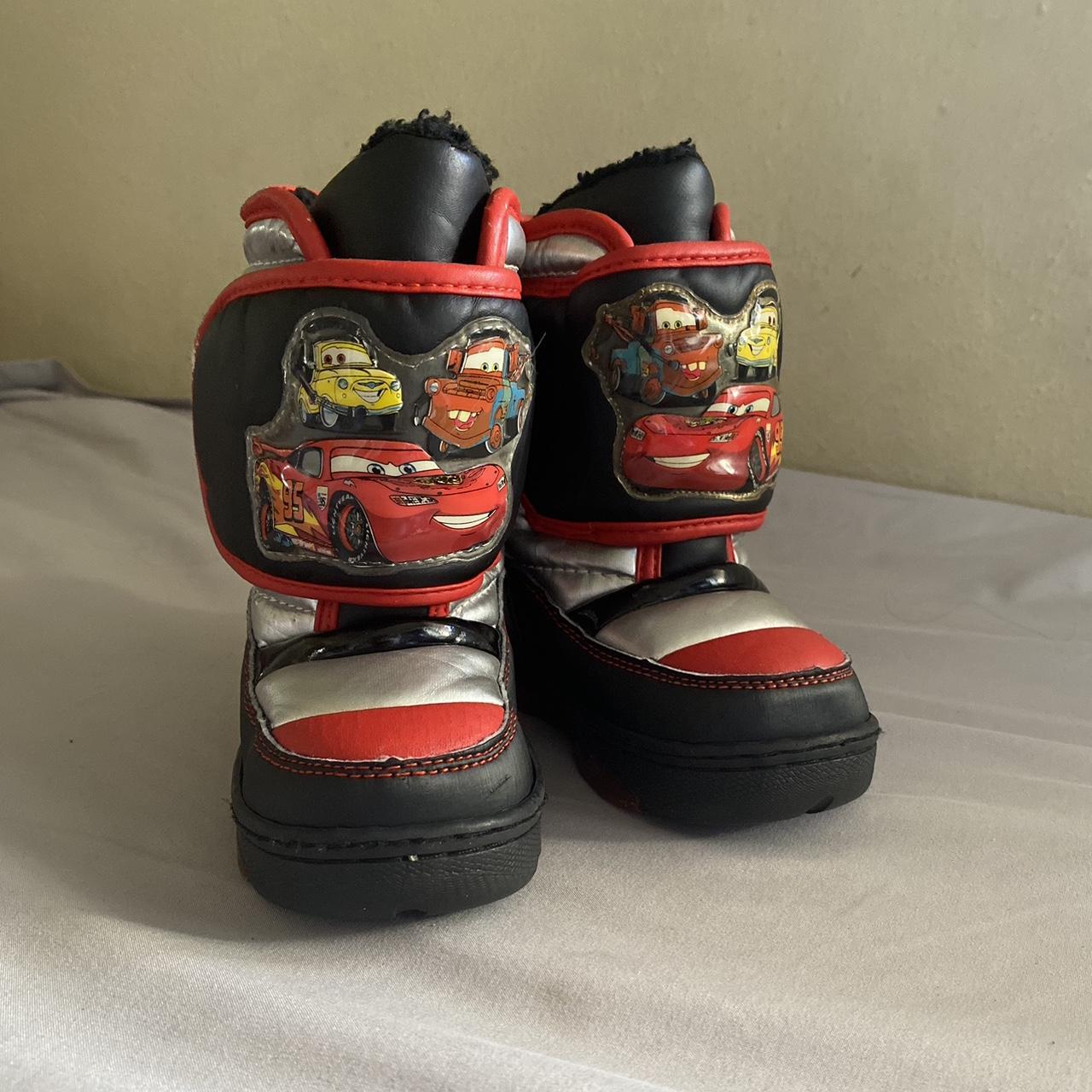 Size 7 in children’s bulky black red lightning... | Depop
