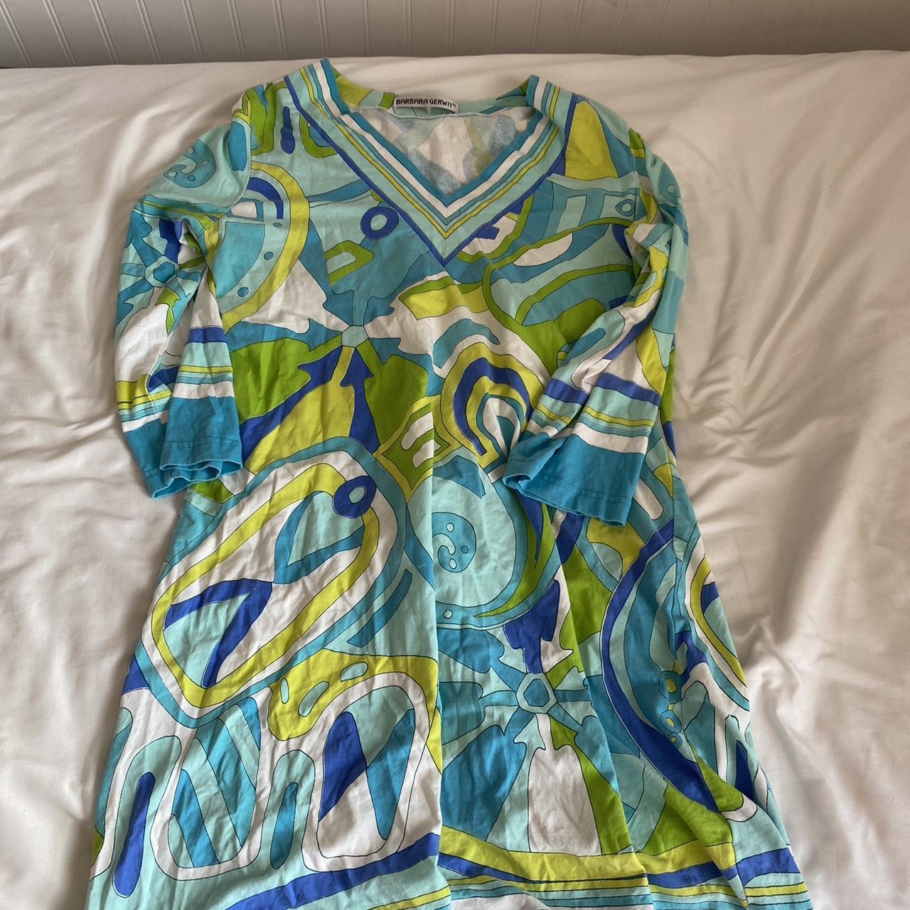 blue 60’s inspired dress worn as a hippie/60’s... - Depop