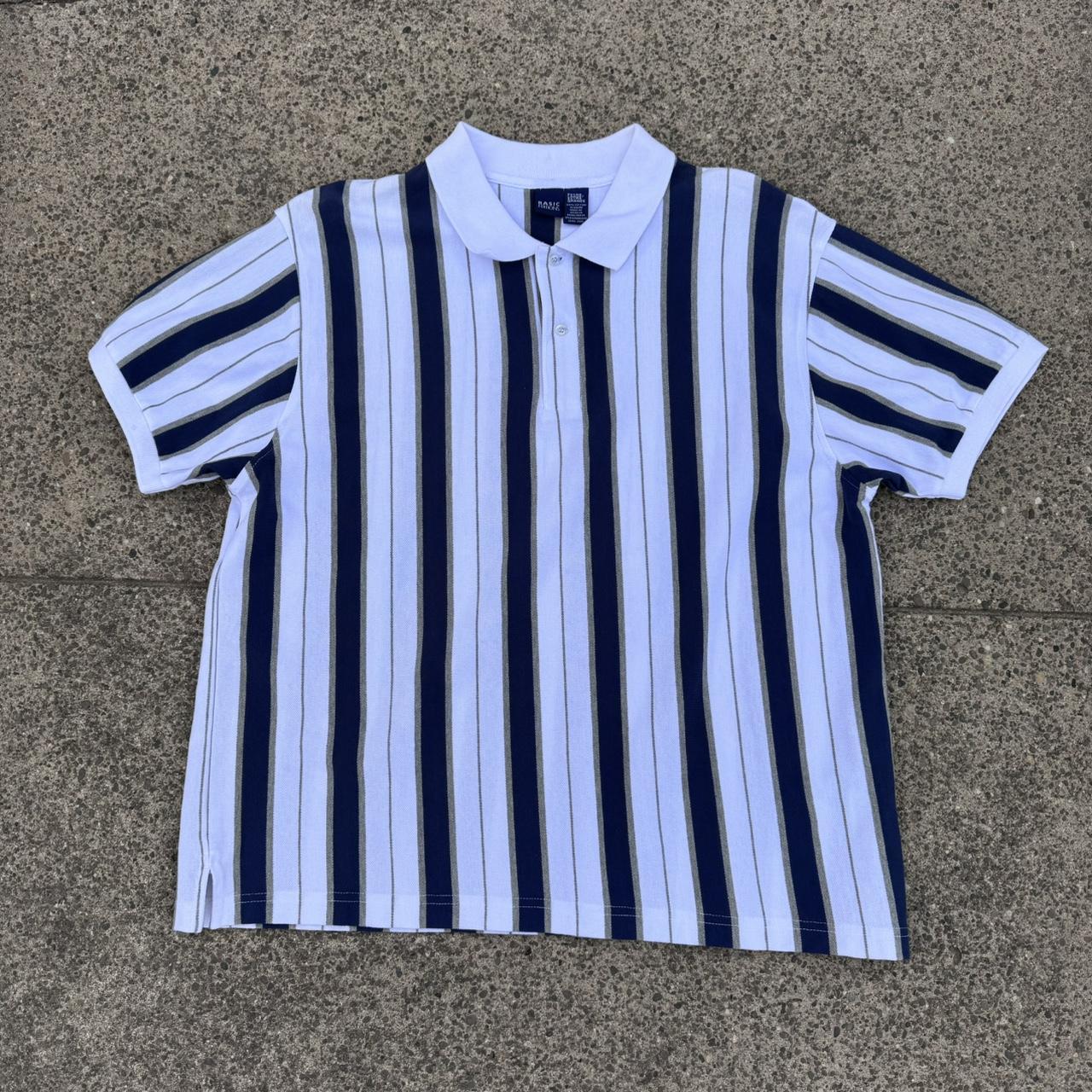Vertical stripe basic editions polo• navy, white &... - Depop
